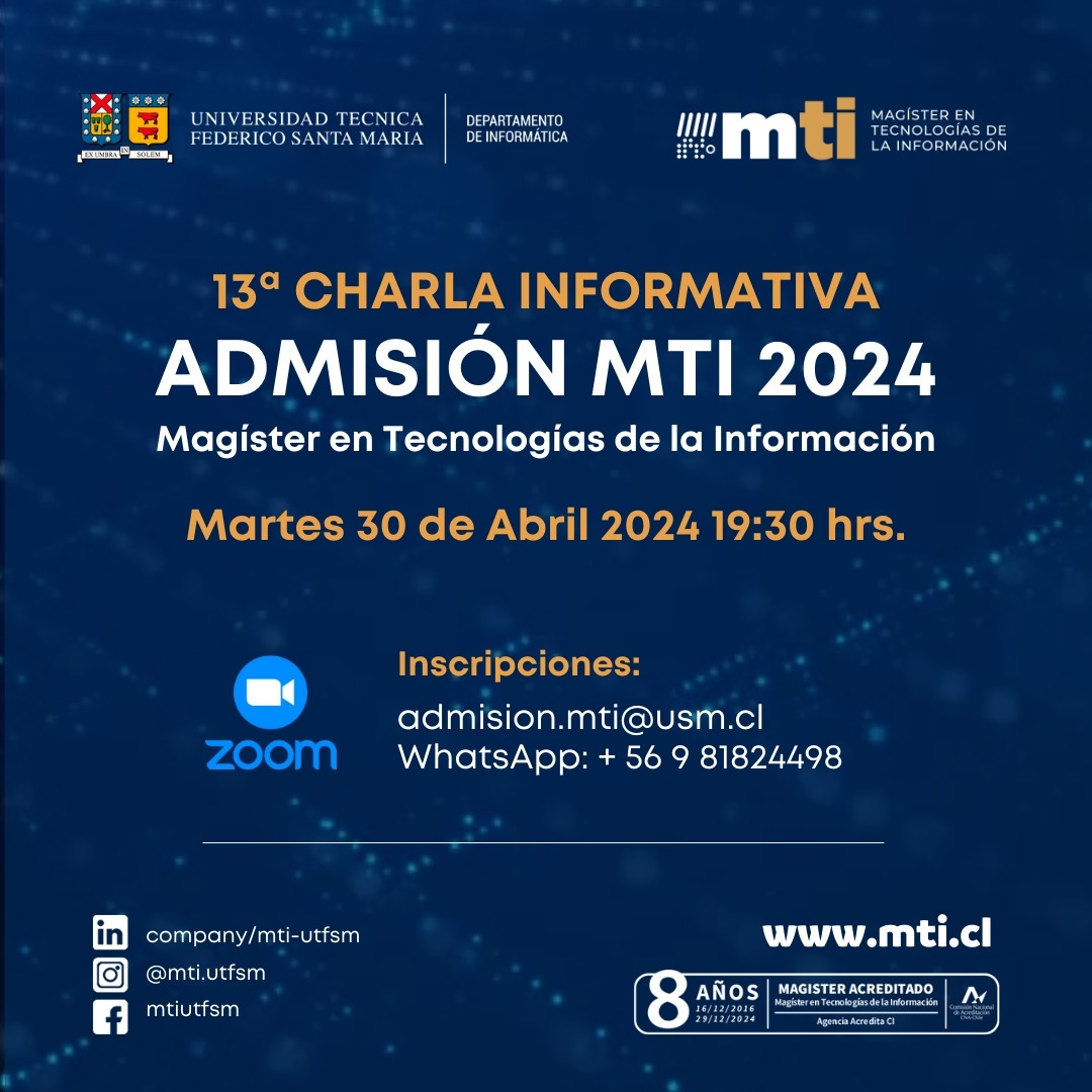 13a Charla Informativa – Admisión MTI-2024 - MTI